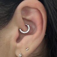 Triangle Zircon 16G Triple Cartilage Piercing Helix Piercing - Etsy