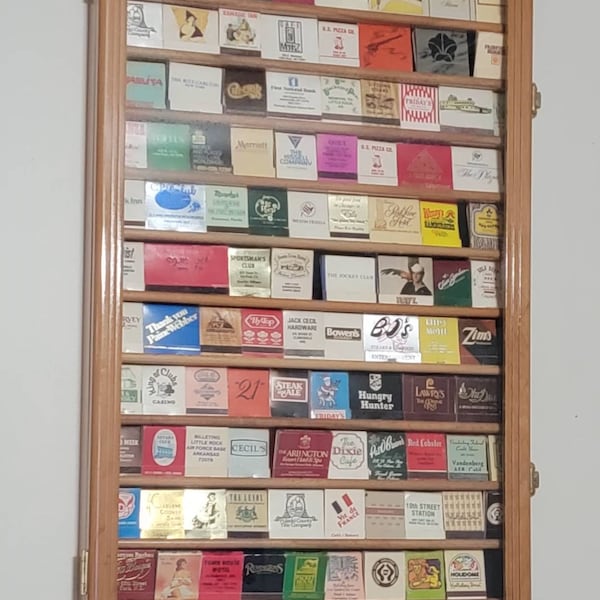 117 Matches Matchbook Display Case Wall Cabinet Holder W/ 98% UV ...