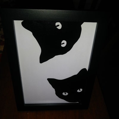 Peeking Black Cat Vinyl Window Decal black facing Left shown.fall Sale ...