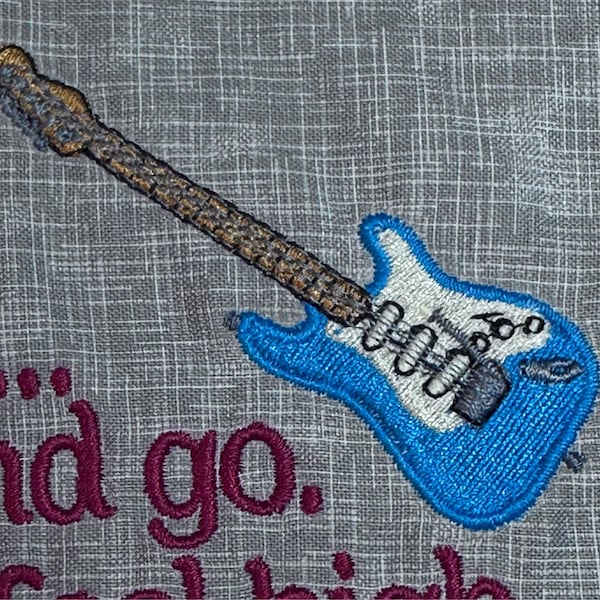 Electric Guitar Embroidery Design, Guitar Machine Embroidery Design - 8 ...
