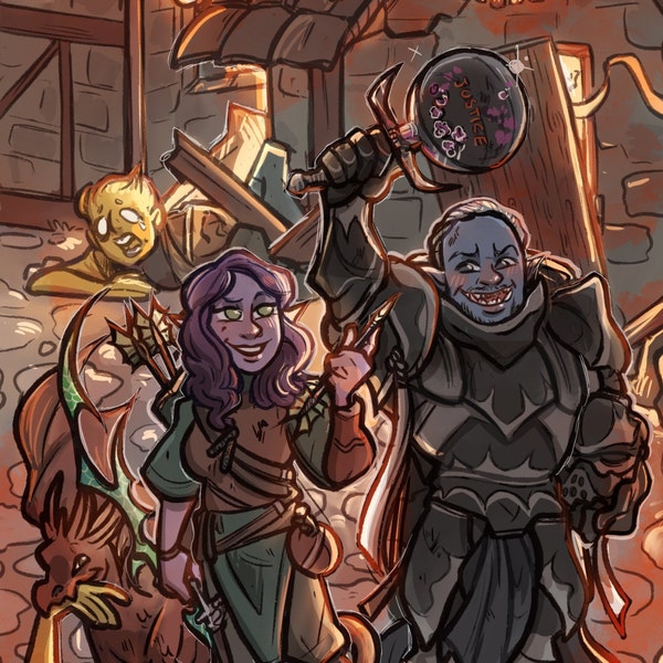 Custom Dnd Character Adventure Party Commission Art Fantasy Dungeons ...