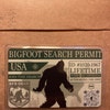 Bigfoot Search Permit 2x3.5 Wallet-sized Metal Card - Etsy