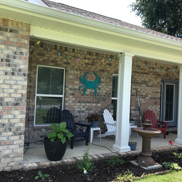 Beach Crab Sign Wooden Giant Crab Wall Art Beach Coastal Sign Nautical ...