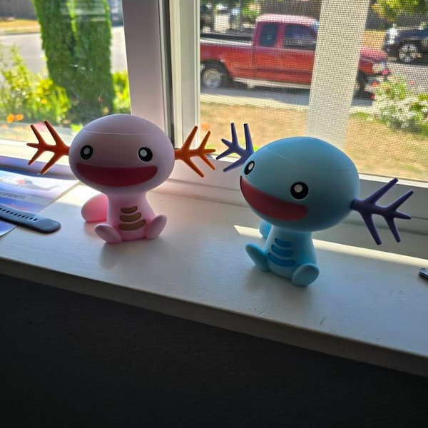 Axolotl Desk Buddy - Regional Variants - Hand-painted Video Game ...