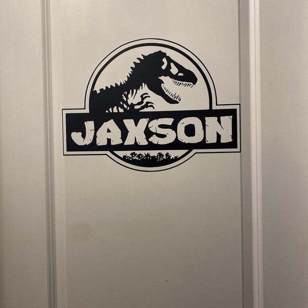 Custom Name Dinosaur Vinyl Wall Sticker, Dinosaur Decor, Kids Room - Etsy