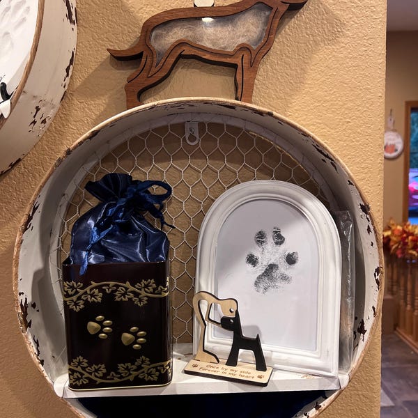 Personalized Pet Shadow Box, Pet Memorial Coller Holder Frame, Pet Loss ...