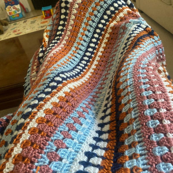 Riverbed Blanket Crochet Pattern | Video Tutorial Included | 14 Sizes ...