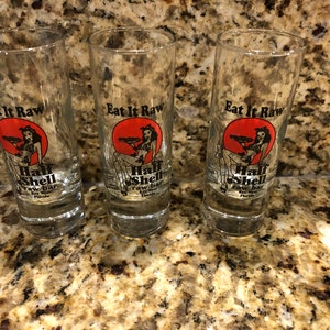 Pair of Vintage Libbey Drinking Glasses Smoke Amber With Yellow Tulips ...