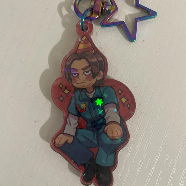 MW Keychains, 2 Inch Acrylic Charms With Star Clasp and Holographic ...