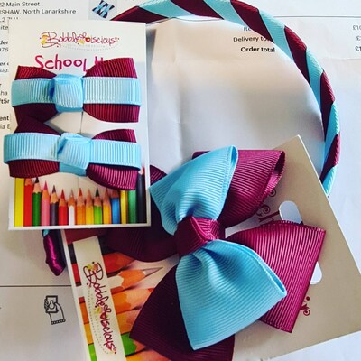 Black Double Layer Bow With Yellow Gold Single Top Layer and Top Knot ...