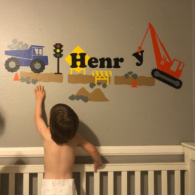 Construction Set Vinyl Wall Decals Kids Transportation Wall Decals ...