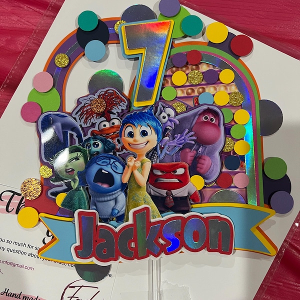 Inside Out 2 Cake Topper, Inside Out Cake Topper, Inside Out Party ...