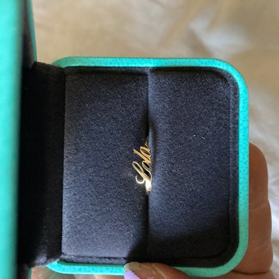 14k Gold Personalized Cursive Name Ring, Solid Gold Custom Name Ring ...