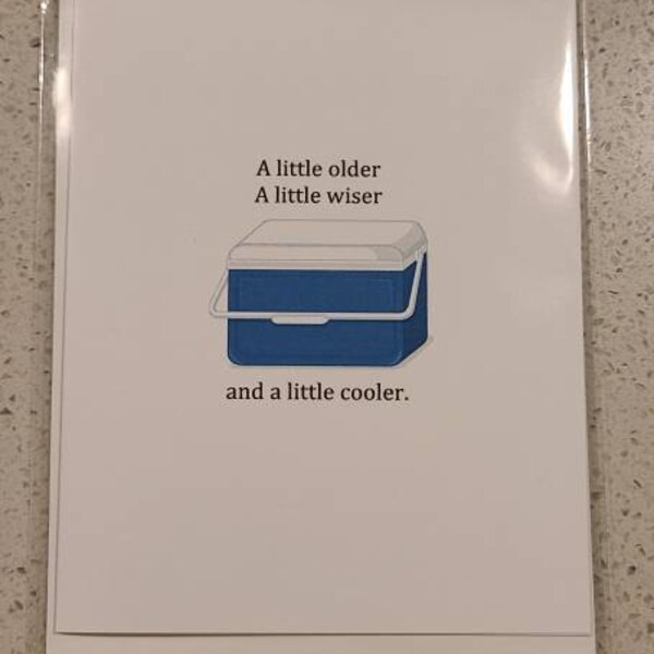 Funny Birthday Card, Little Cooler Card, Minimalist Birthday Card for ...