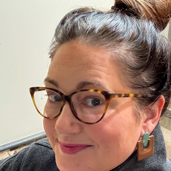 Green Folk Floral Clay Dangle Earrings | Green Copper Earrings ...