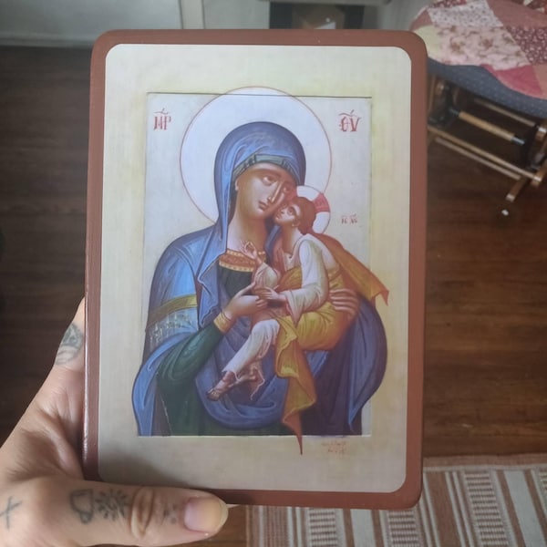 Handmade Mounted Icon | the Annunciation. Conception of Christ by the ...