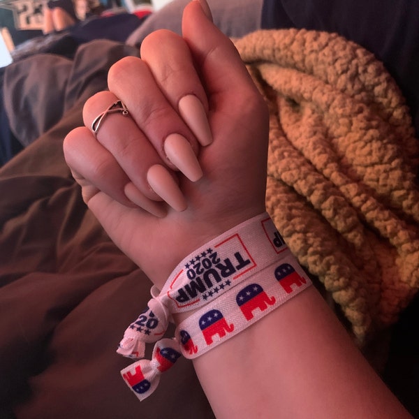 6 or 12 Bracelets, Arm Bands, or Hair Ties Red, Blue, White- Americana ...
