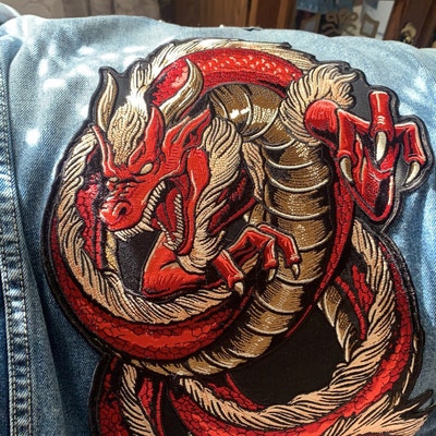 RED DRAGON Large Patch for Custom Vest - Etsy