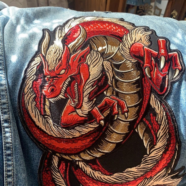 RED DRAGON Large Patch for Custom Vest - Etsy