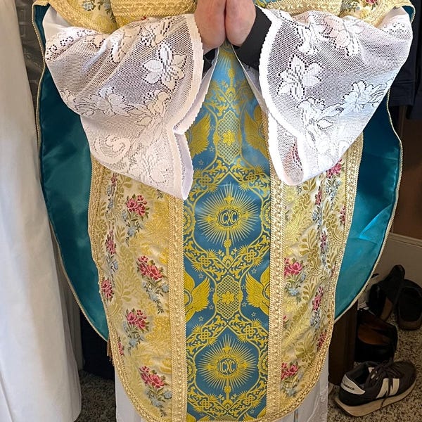 Lace Alb With Square Neck Chasuble Vestments - Etsy