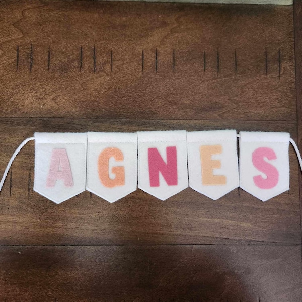 Felt Banner (small) With Custom Lettering - Personalized Flag Decor for ...