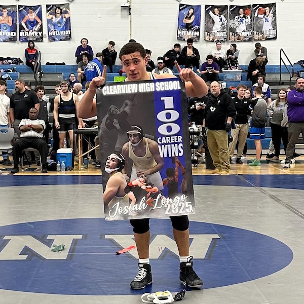 Printed Vinyl Wrestling Custom Sports Banner - 100 Wins - 125 Wins ...