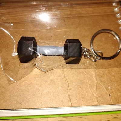 Dumbbell Keychain 3d Printed - Etsy