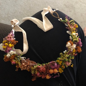 Dried Wild Flower Crown Halo Wedding Flower Arrangement | Etsy