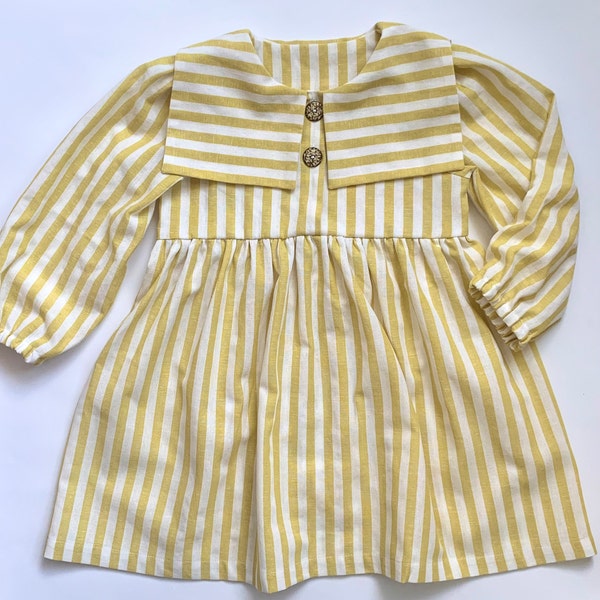 MEADOW Dress, Vintage Oversized Sailor Collar Dress, PDF Sewing Pattern ...