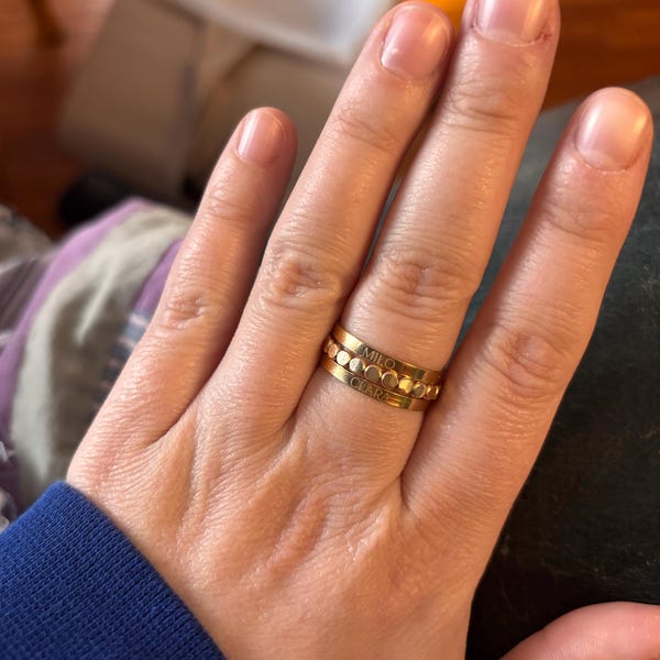 Personalized Name Band Ring, Stacking Name Ring, Personalized Stacking ...