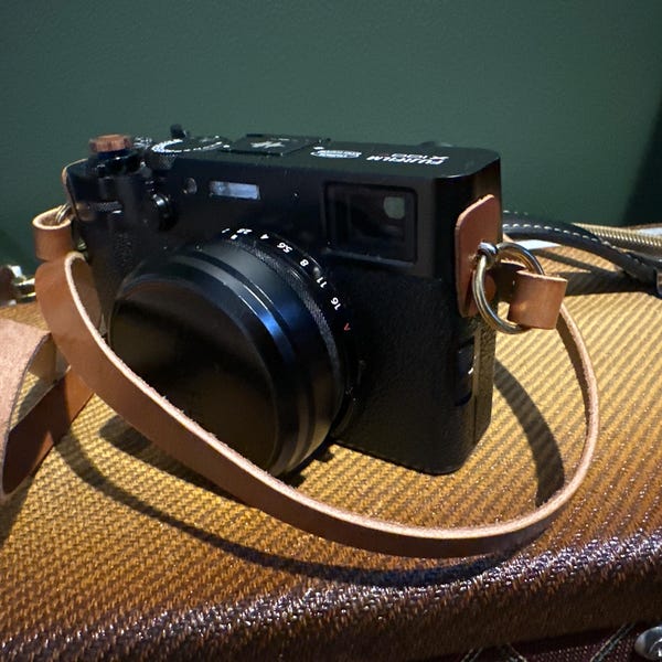 Slim Adjustable Leather Camera Strap With Brass Buckle | the No. 02 - Etsy