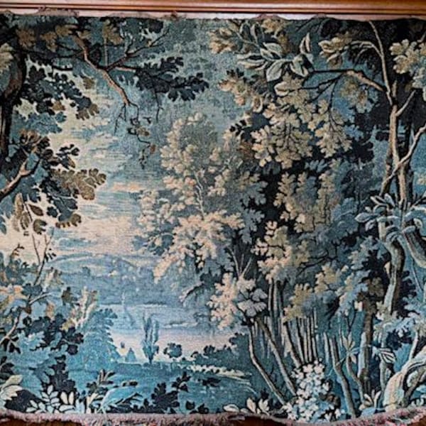 Woven Blue Tapestry French Country Decor Luxury Boho Tapestry Blue ...