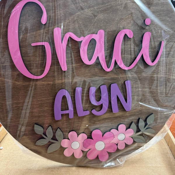 Wooden Outlined Name Sign L Nursery Name Sign L Custom Name Sign L 3D ...