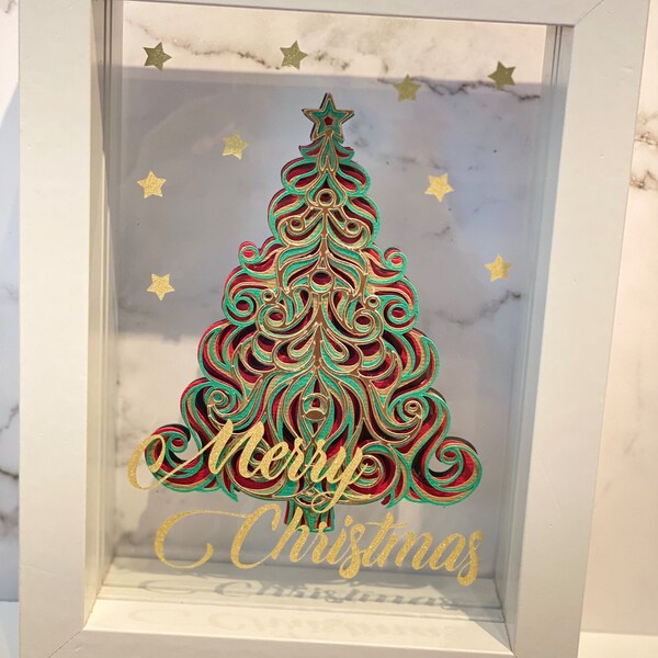 Christmas Tree 3D Zentangle Svg Files | Papercut for Cricut, CNC, Laser ...