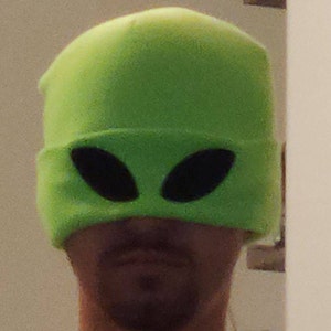 Neon Green Alien Beanie, Kawaii Fashion, Sci-fi Hat, Science Fiction ...