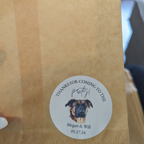 Wedding Stickers, Dog Wedding, Pet Photo Gift, Thank You Sticker ...