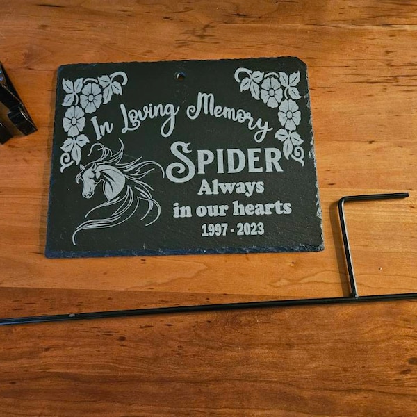 Pet Cat in Loving Memory Memorial Garden Slate Hanging Tree Sign for a ...