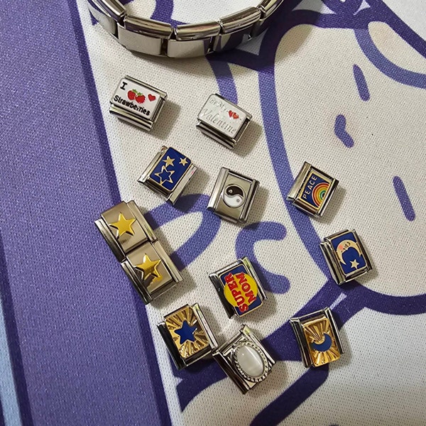 Italian Charms Classic 9mm, Italian Charm Bracelet, Italian 18 Charm ...