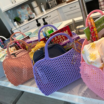 Jelly Plastic Purses Tote Bags, Custom Jelly Basket, Retro Bag, Jelly ...