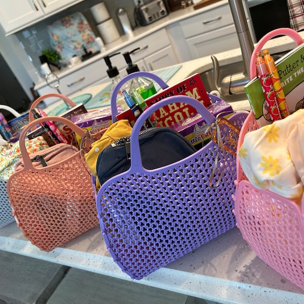 Jelly Plastic Purses Tote Bags, Custom Jelly Basket, Retro Bag, Jelly ...