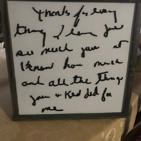 Personal Note, Memorial, Custom Handwriting, Signature, Loved Ones ...