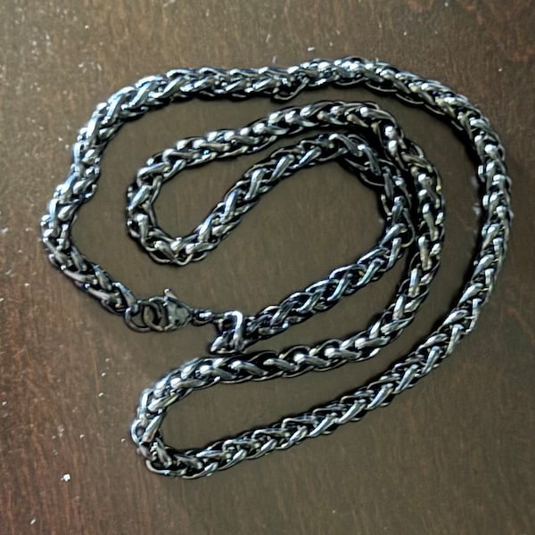 3MM 18K Rose Gold Rope Chain Necklace, Stainless Steel Necklace Men ...