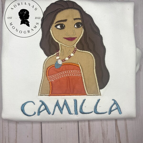 Hawaiian Princess Applique Embroidery Design, Hawaiian Girl Applique ...