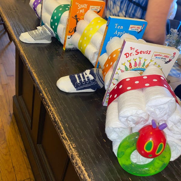 Book Worm Diaper Cake, Book Diaper Cake, Storybook Baby Shower, Diaper ...
