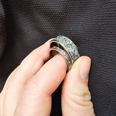 Michigan Yooper Glow and Isle Royale Greenstone Titanium Band - Etsy