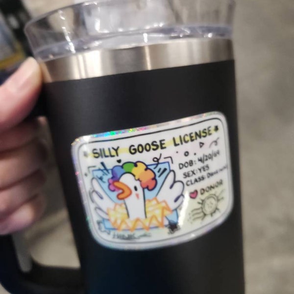 Silly Goose License Holographic Waterproof Sticker Cute Clown Circus ...