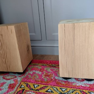 200x200 Solid Oak Block/display Set Side Tables/lamp Stand/modern Home ...