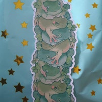 Frog Stack Bookmark | Frog Art | Cute Bookmark | Laminated ...