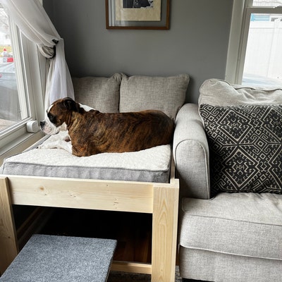 Unfinished Pet Ramp With Slats for Traction Wood Dog Ramp Pet Furniture ...