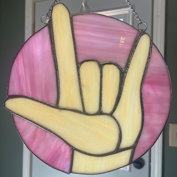 ILY Hand Stained Glass Pattern Digital Download Suncatcher I Love You ...